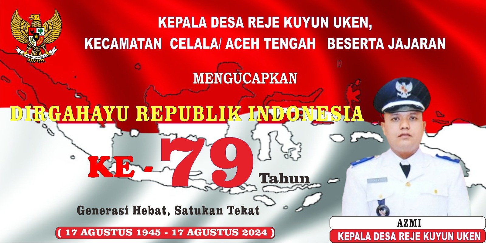 Camat pampangan Yudi Irawan S,sos pimpin Upacara Pengibaran bendera Merah putih HUT RI 79,