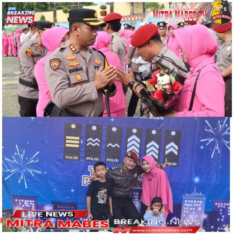 Kapolres Tanggamus Pimpin Upacara Kenaikan Pangkat 52 Personel